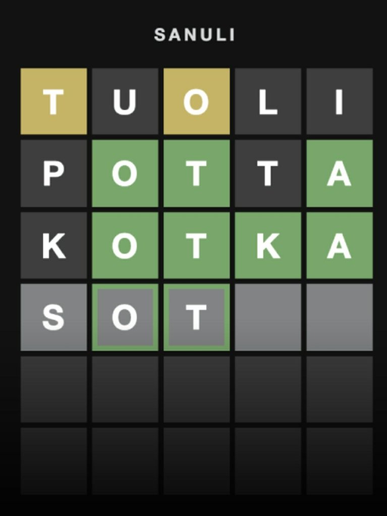 Play Wordle in Finnish: 'Sanuli' - All Things Nordic